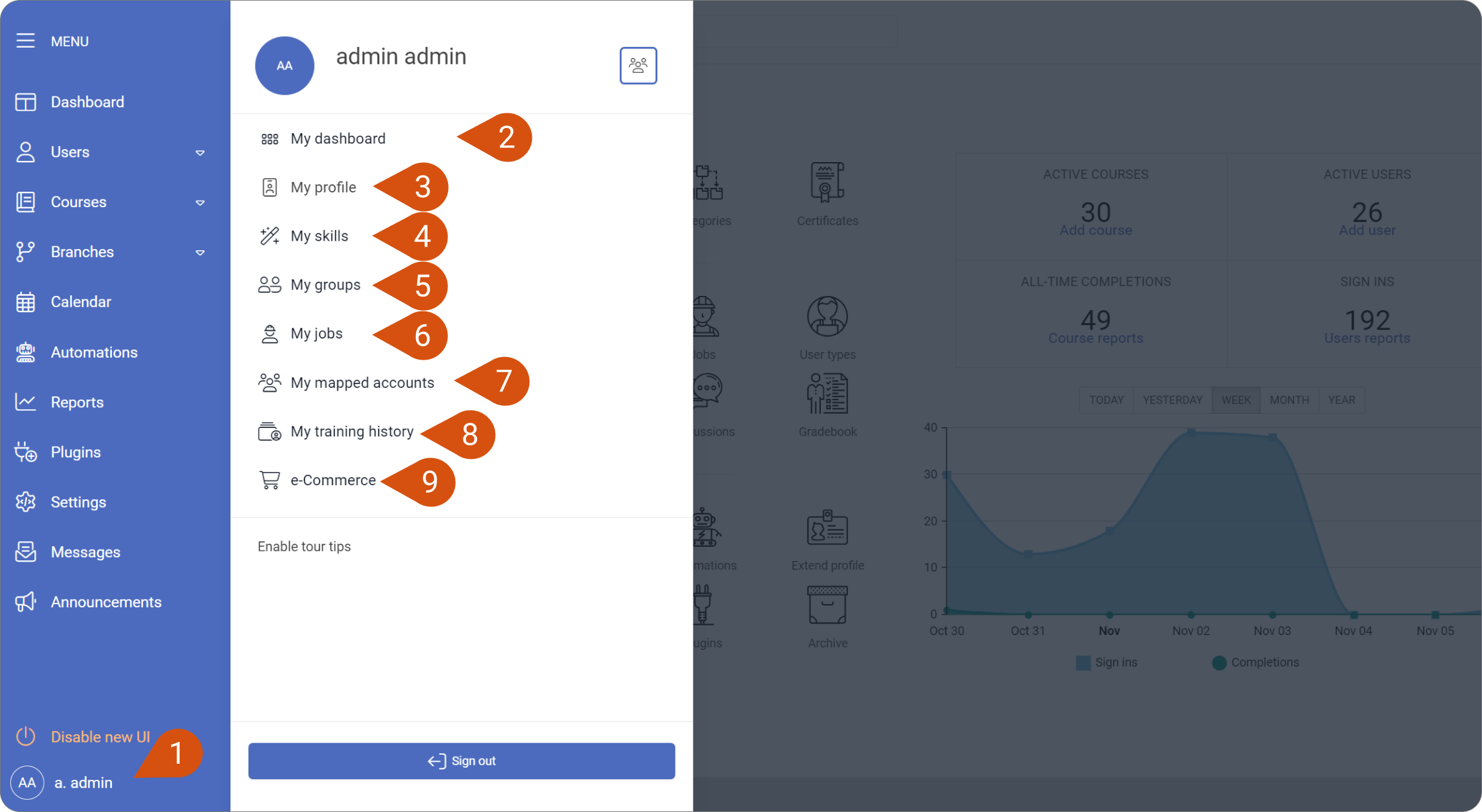 New admin UI Sidebar – How may we help you?