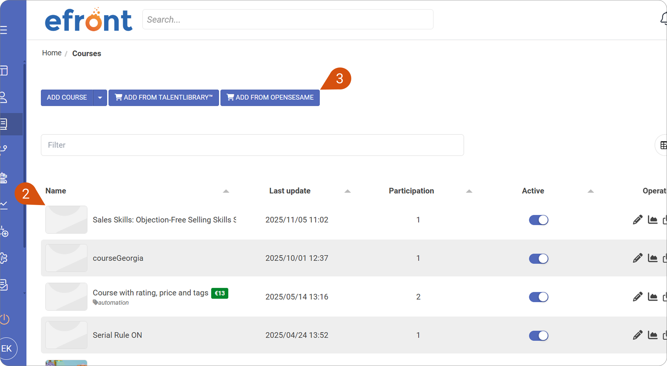 How to send courses from OpenSesame – eFront - How may we help you?
